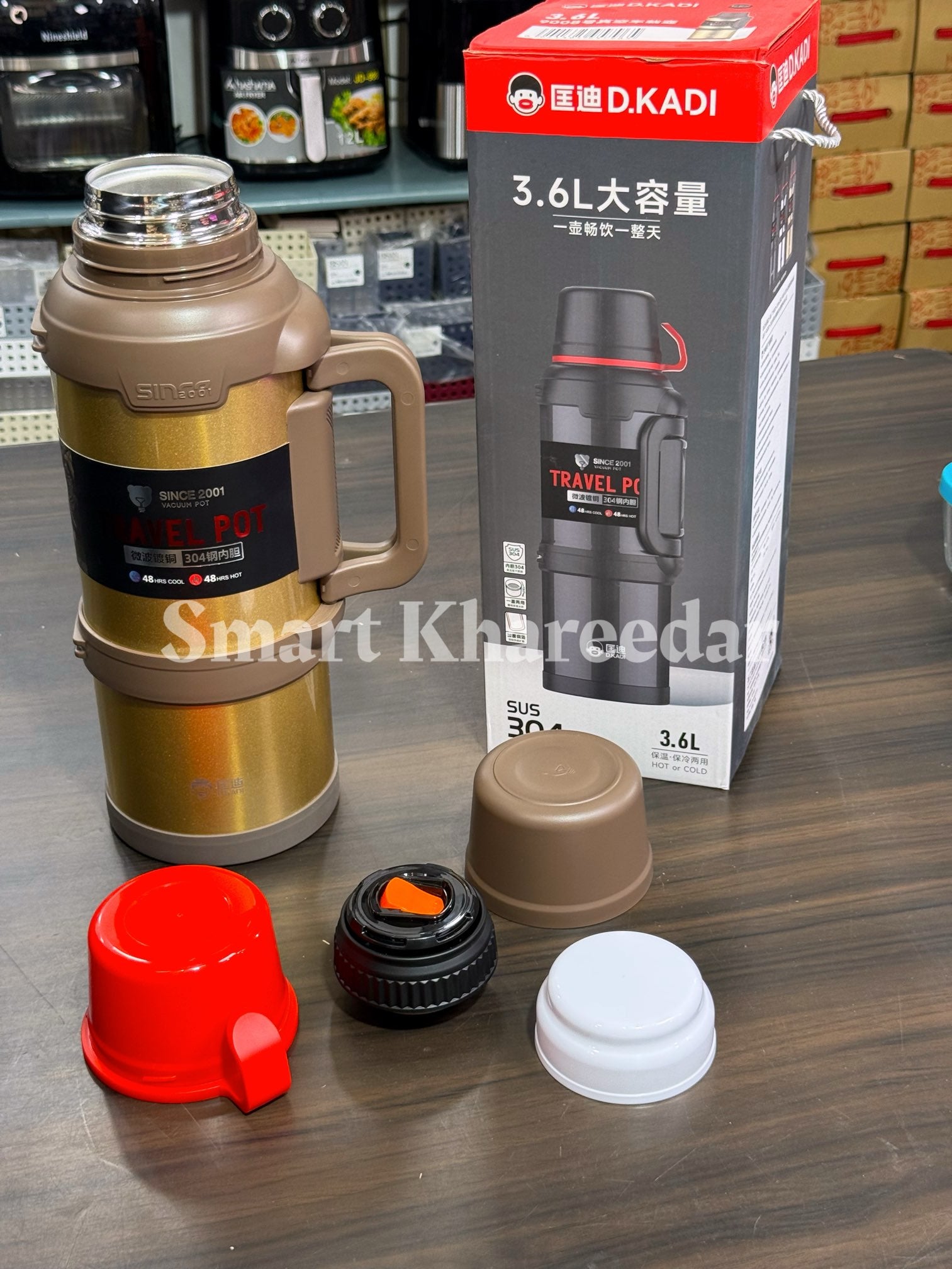 3.6L Long Stainless Steel Flask Thermos - 36 Hours Hot & Cool Guarante